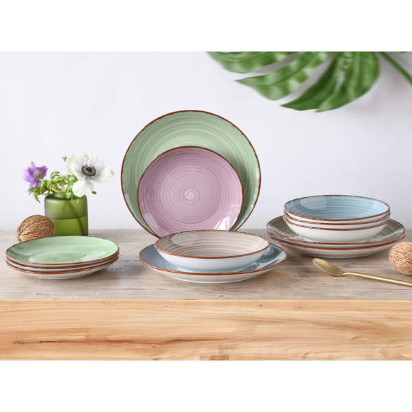 Creatable Samba 12 Piece Porcelain Dinnerware Set - Service for 4 ...