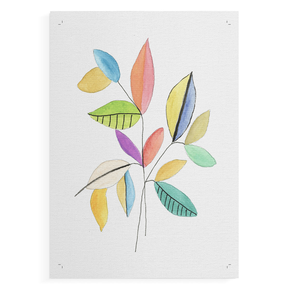 Dakota Fields Color Pop Leaves I -Canvas Print Only - NOT FRAMED | Wayfair