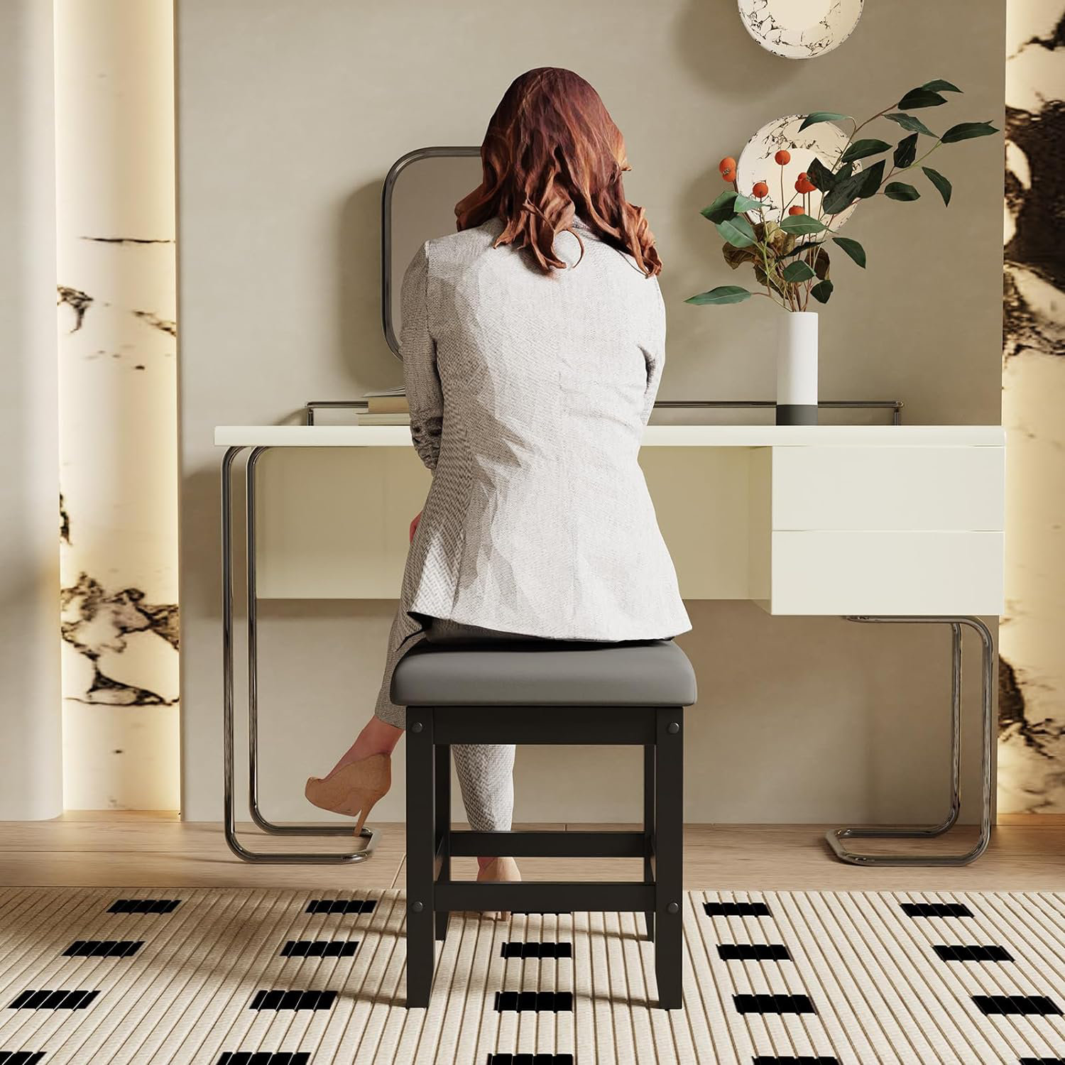 Red Barrel Studio Vanity Stool, Desk Stool With Cushion Seat, Piano ...