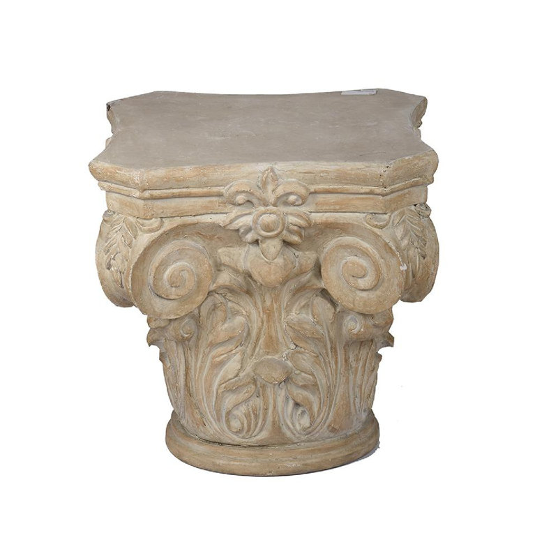 Ophelia & Co. Roman Cream Column Cap Pedestal - Large - 18x18x18.5 ...