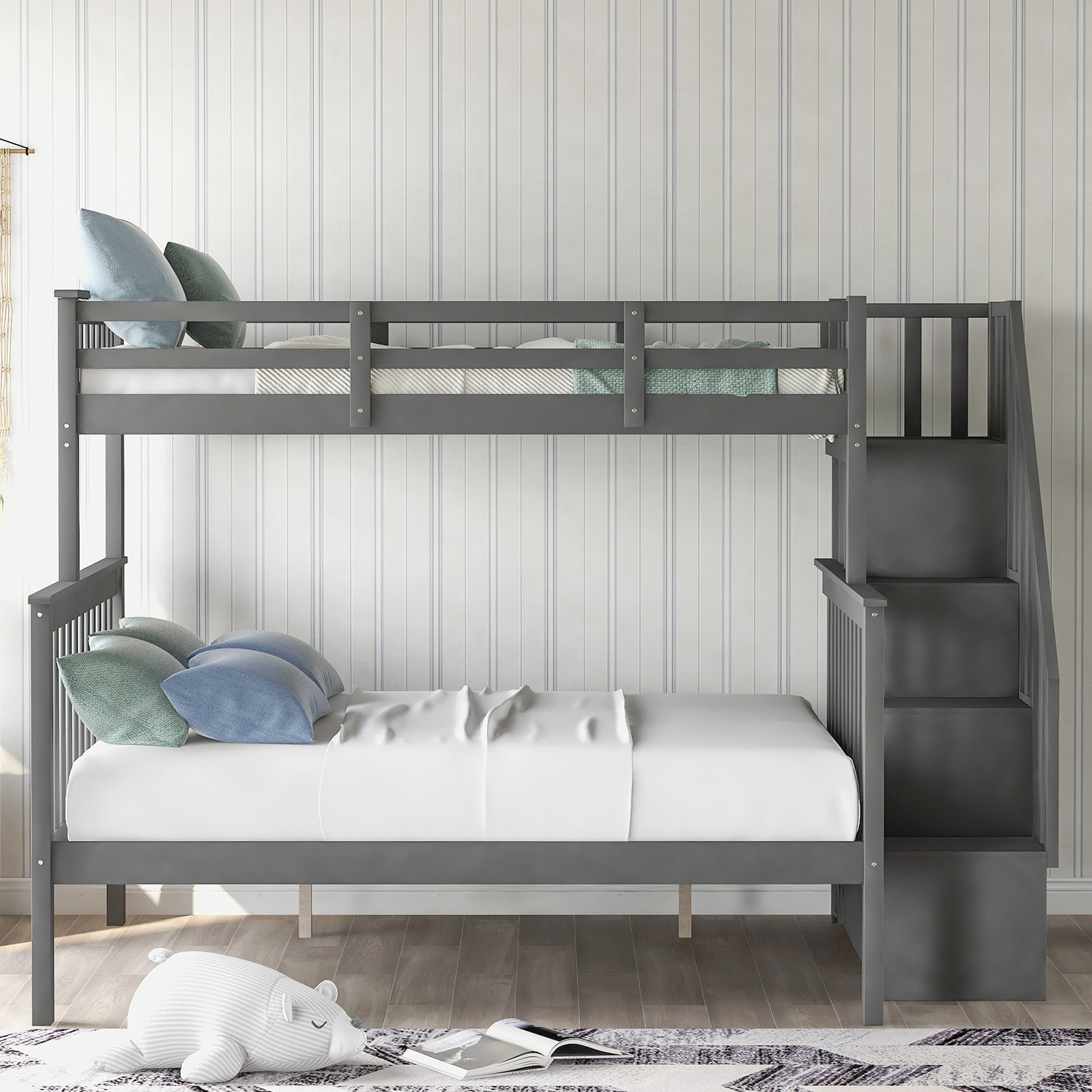 Harriet Bee Fardosa Standard Bunk Bed with Shelves by Harriet Bee ...