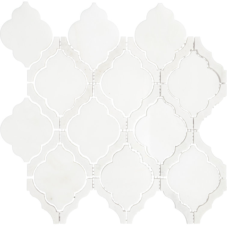 Itona 7" x 12" Natural Stone Arabesque Mosaic Wall Tile | Wayfair