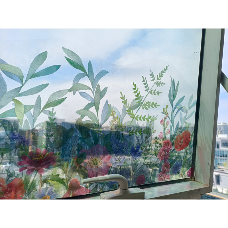 Winston Porter Alecia Plants & Flowers Static Cling Window Decal | Wayfair