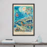 SIGNLEADER Framed Canvas Print Wall Art Chagall Crescent Moon Pastel ...