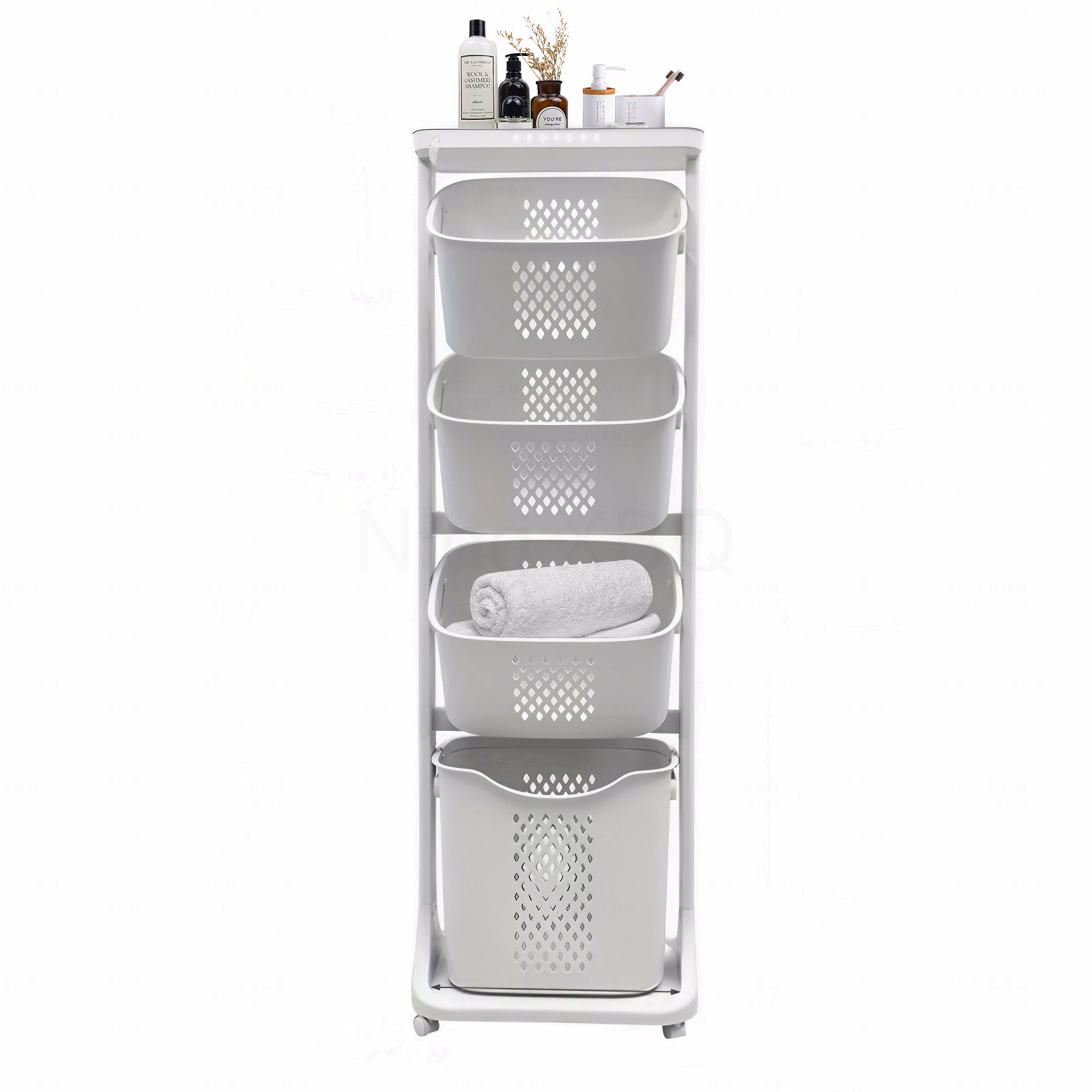 Ebern Designs 4-Tier Laundry Hamper Sorter, Laundry Storage Organizer ...