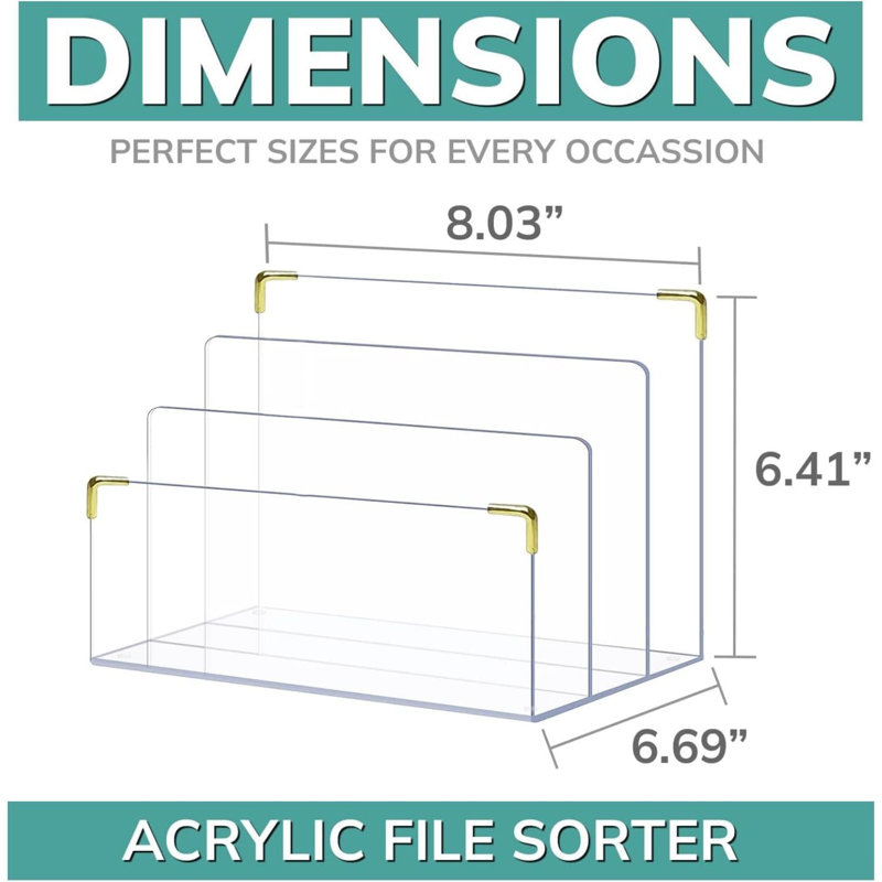 Mercer41 Clear Acrylic File Holder with Gold Accents | Wayfair