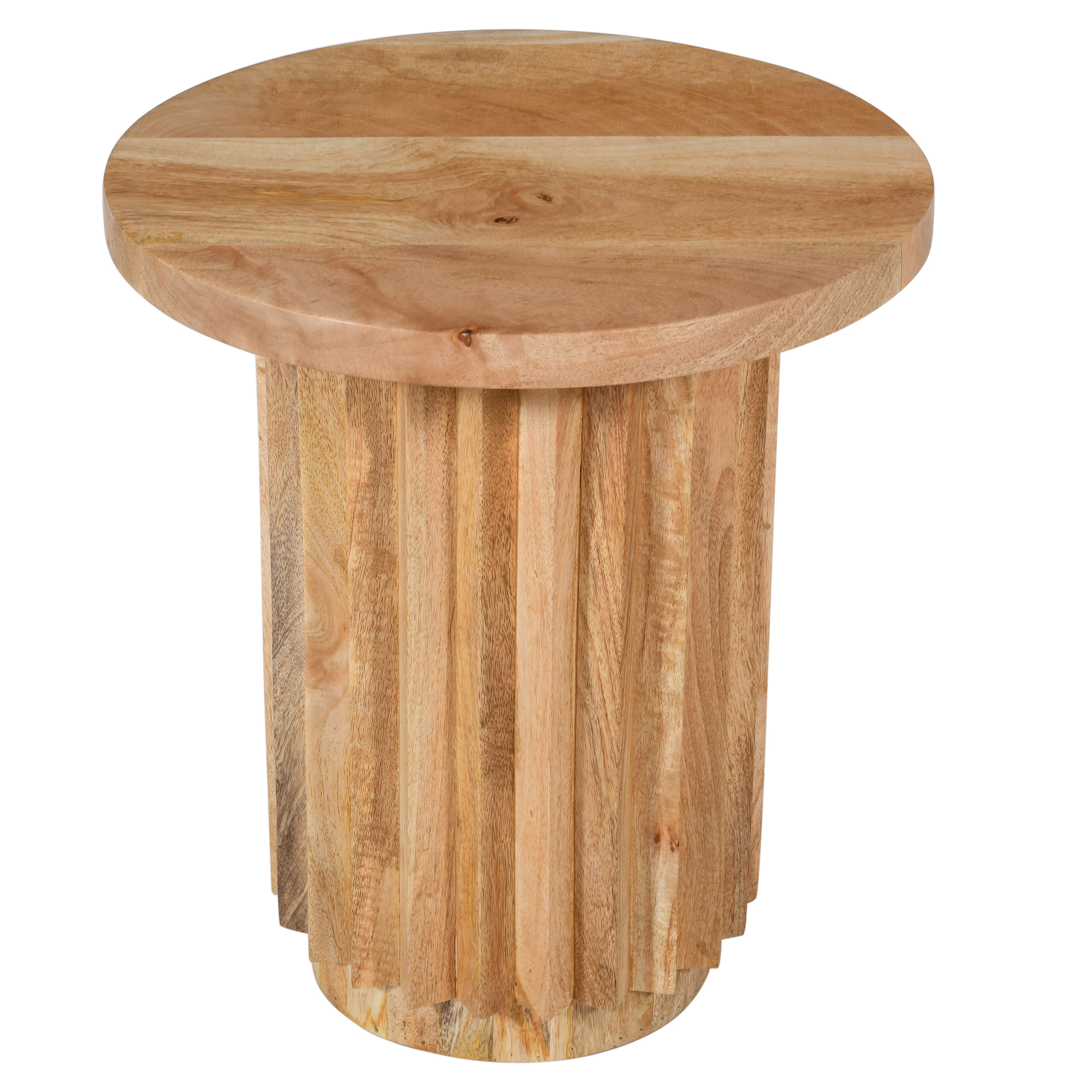 Millwood Pines Muna Side End Table, 16" Round Top, Handcrafted Mango ...