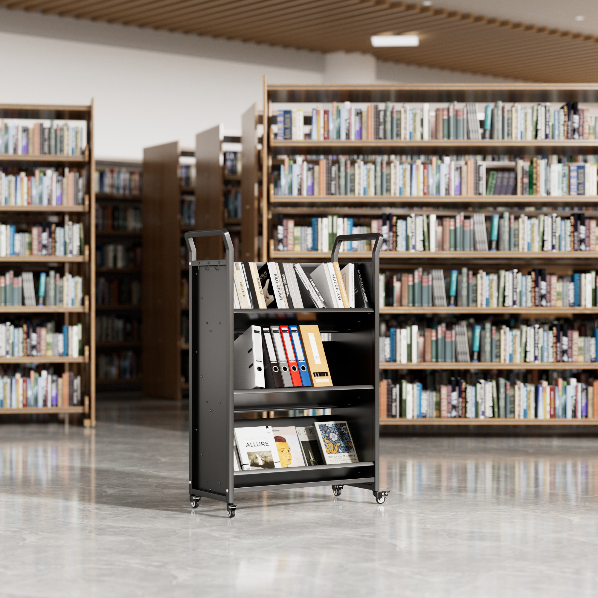 Ebern Designs Book Cart Bookcase | Wayfair