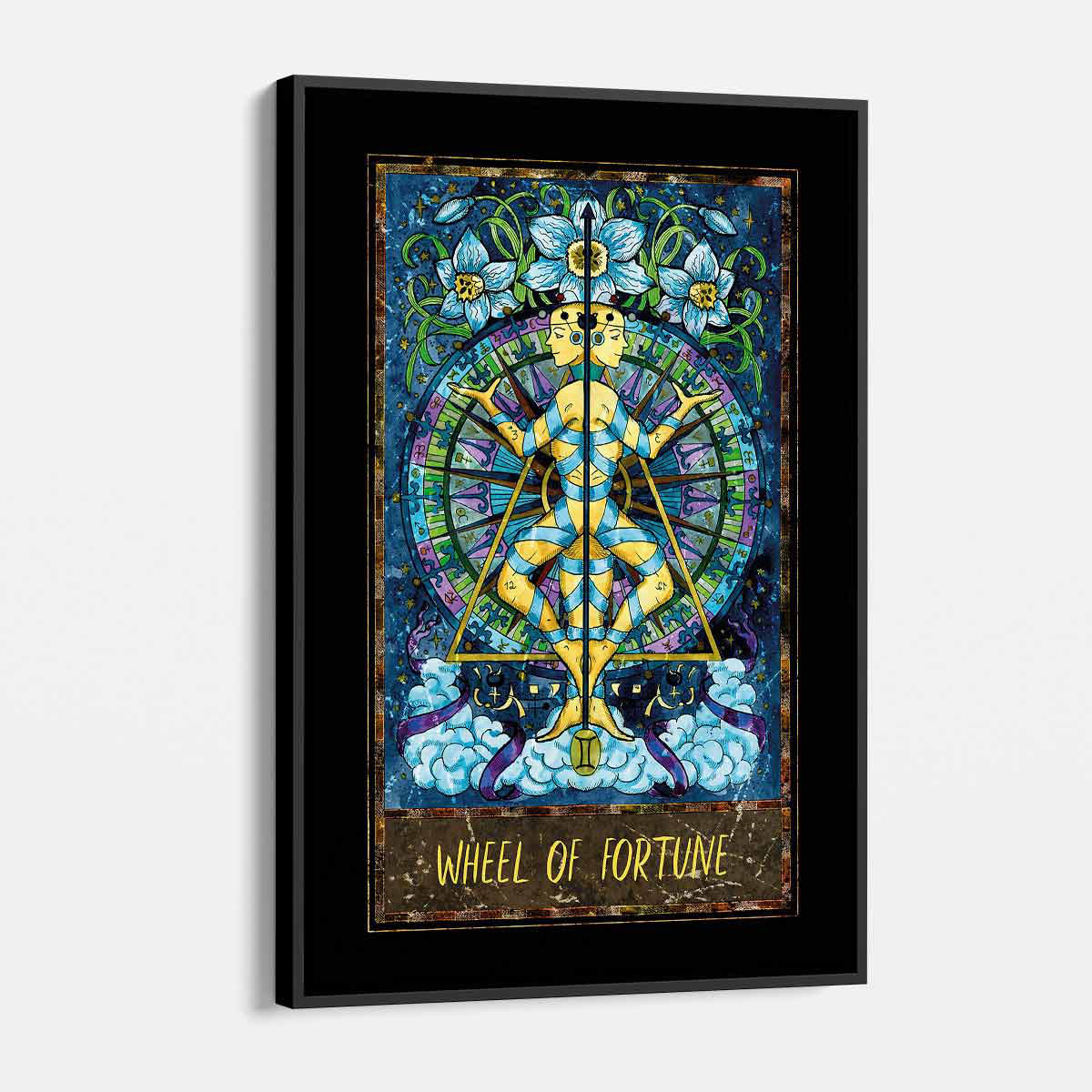 Bungalow Rose Walebridge Blue Tarot Card Wheel of Fortune - Graphic Art ...
