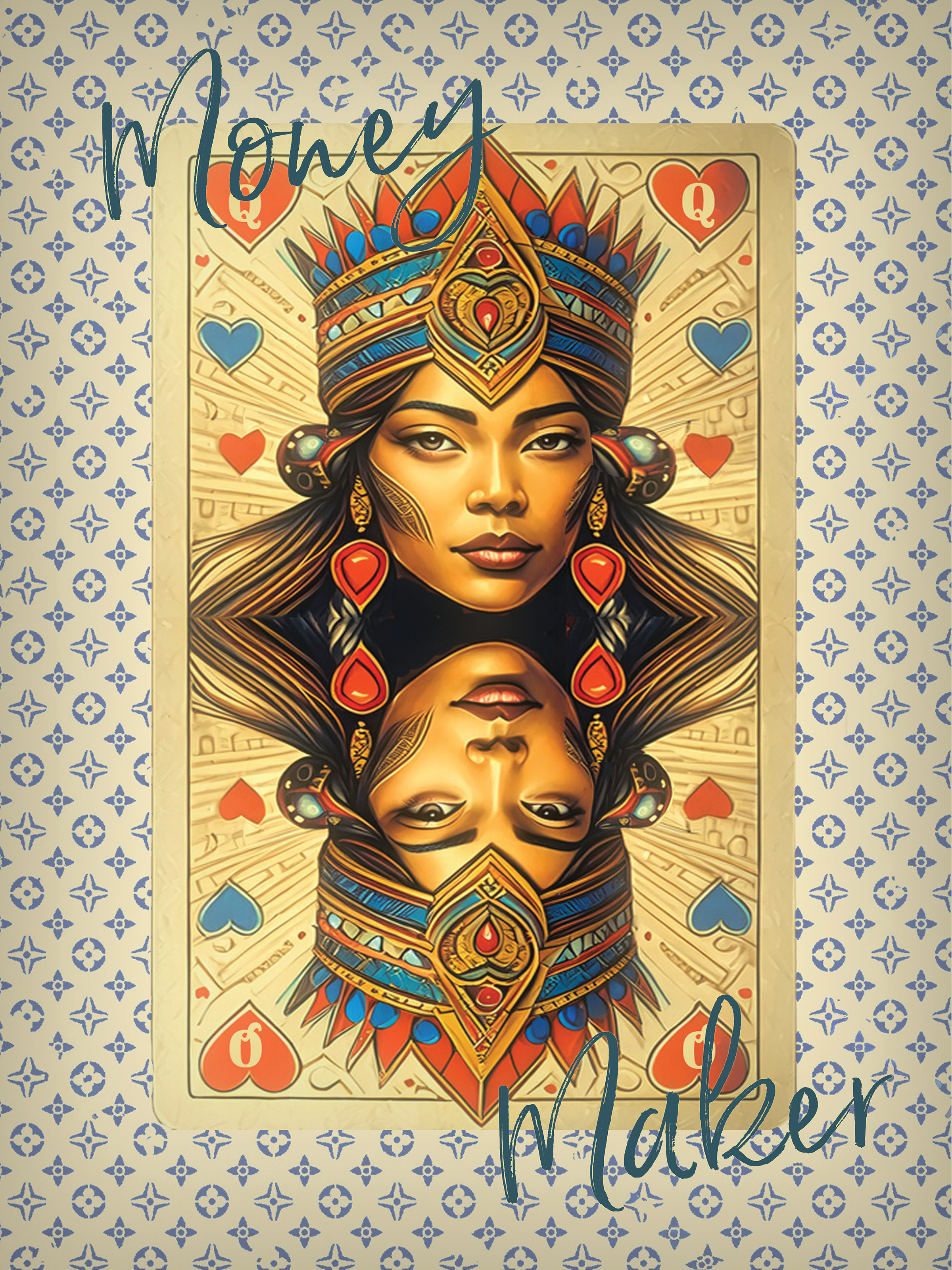 Trinx Money Maker Queen of Hearts Playing Card 18x24 | Wayfair