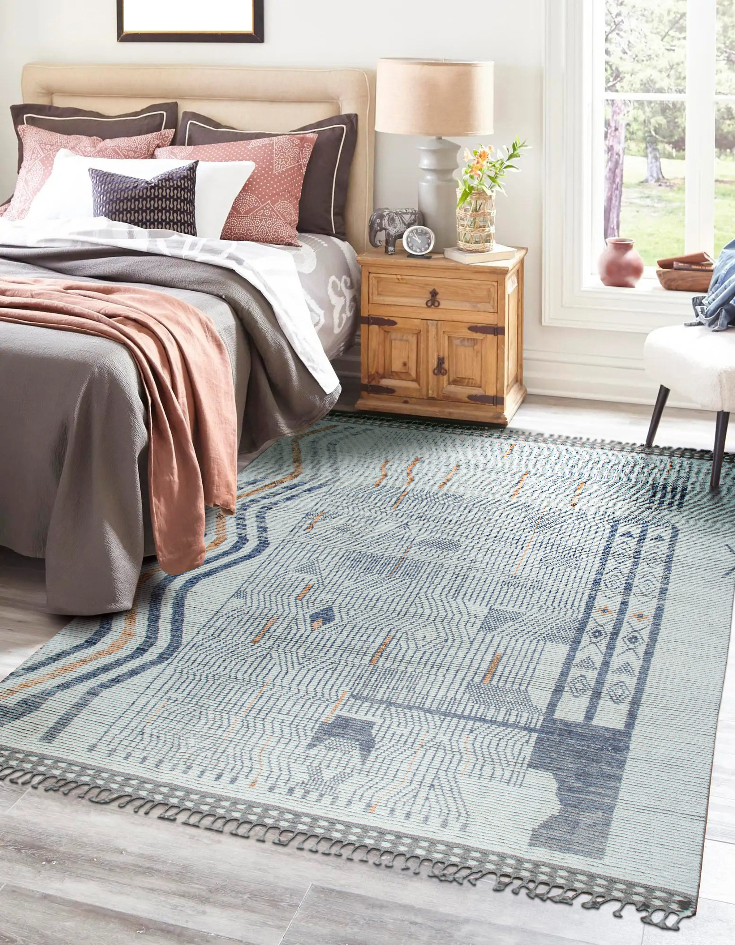 Union Rustic Marichen Ivory Hand-Knotted Wool Rug | Wayfair