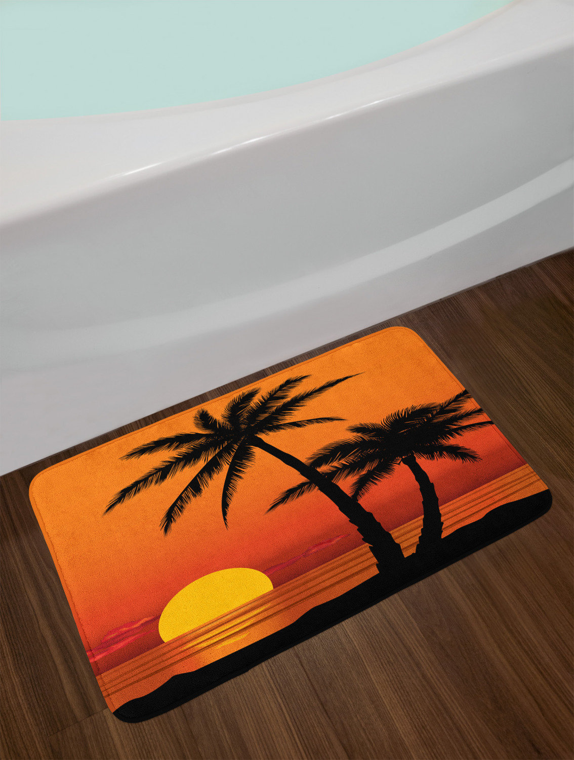 East Urban Home Summer Holiday Effect Sunset Sky with Tree Bath Rug ...