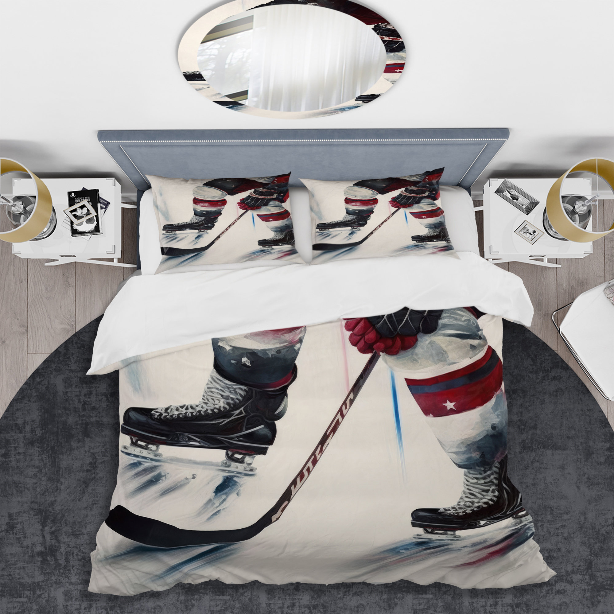 Design Art Hockey Player On Ice During Game III - Sport Hockey Duvet ...