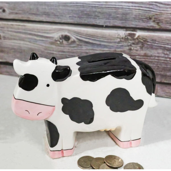 August Grove® Whimsical Boxy Holstein Bovine Milk Cow Money Coin ...