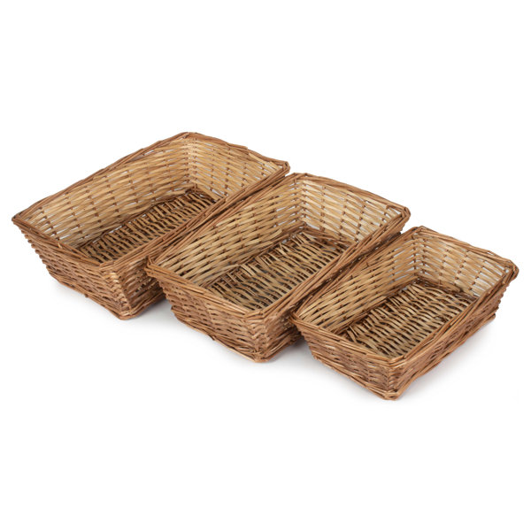 Bay Isle Home 3 Piece Wicker Basket Tray Set | Wayfair.co.uk