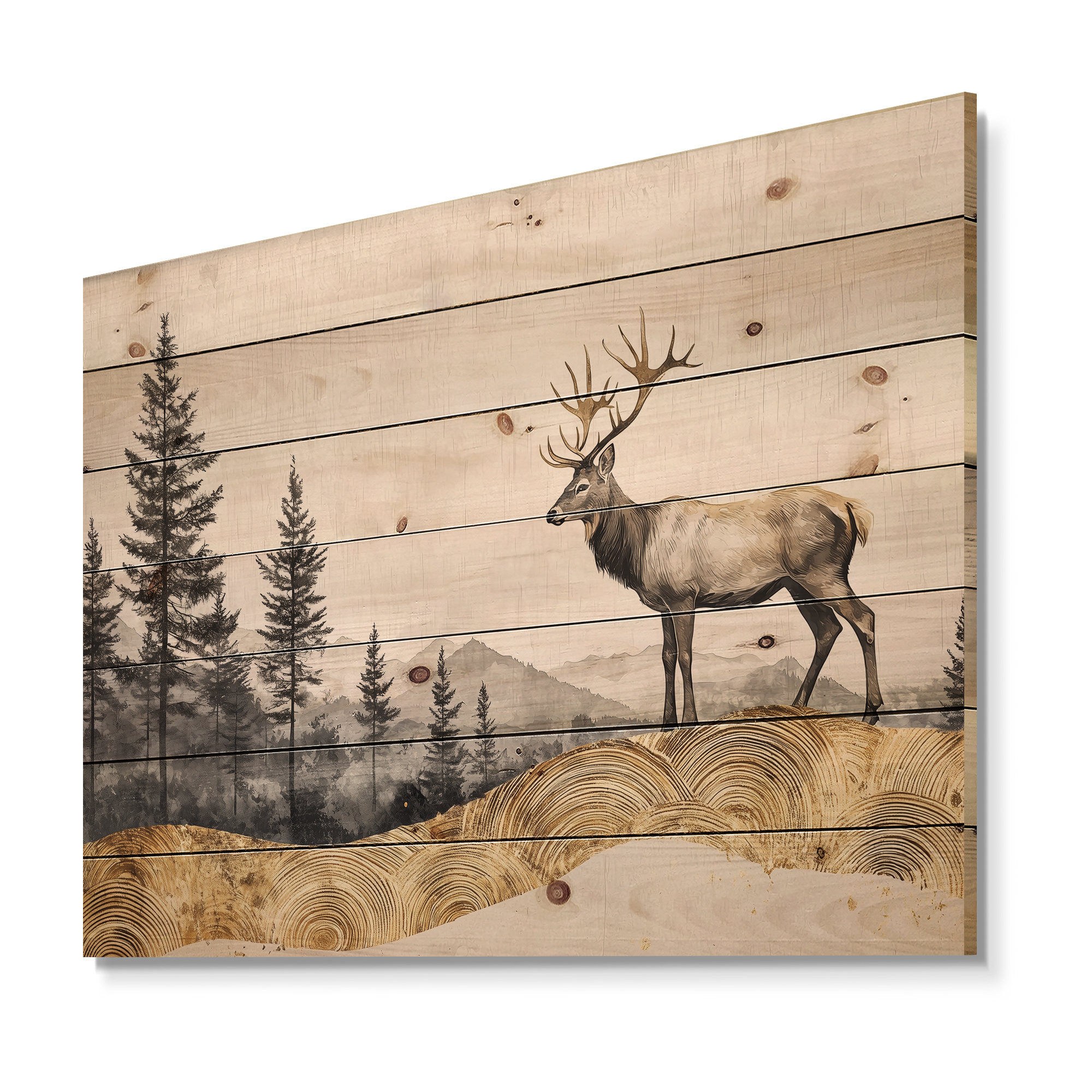 Ophelia & Co. Golden Deer Landscape Grace In The Forest IV - Deer ...