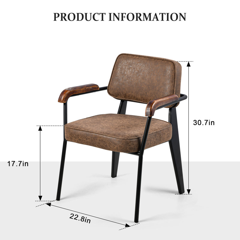 Topower Leather Seat Reception Chair with Metal Frame | Wayfair
