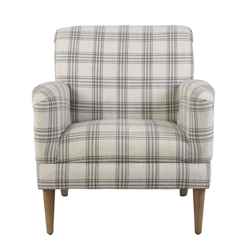 Gracie Oaks Kiahla Upholstered Arm Chair With Plaid Design | Wayfair