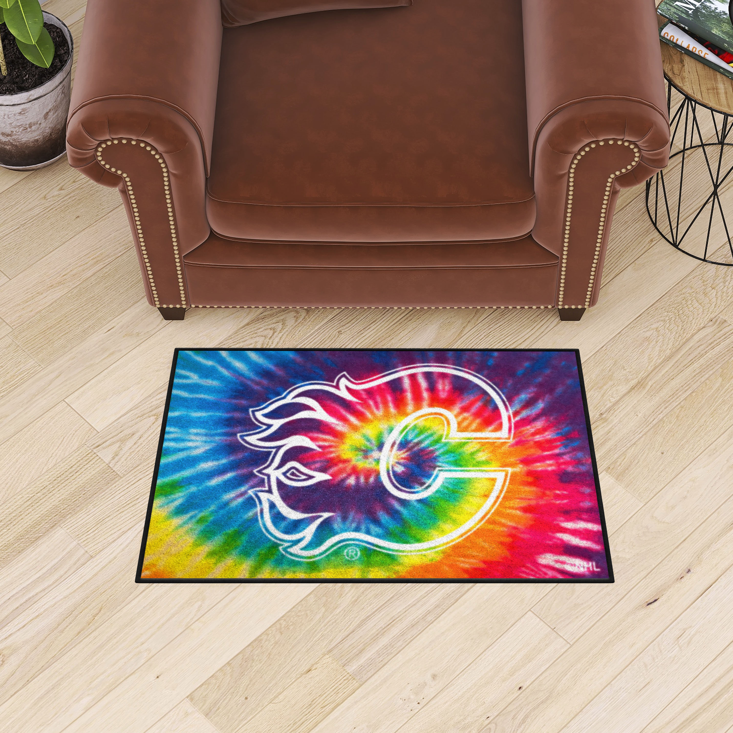 FANMATS Calgary Flames Tie Dye Starter Mat Accent Rug - 19In. X 30In ...
