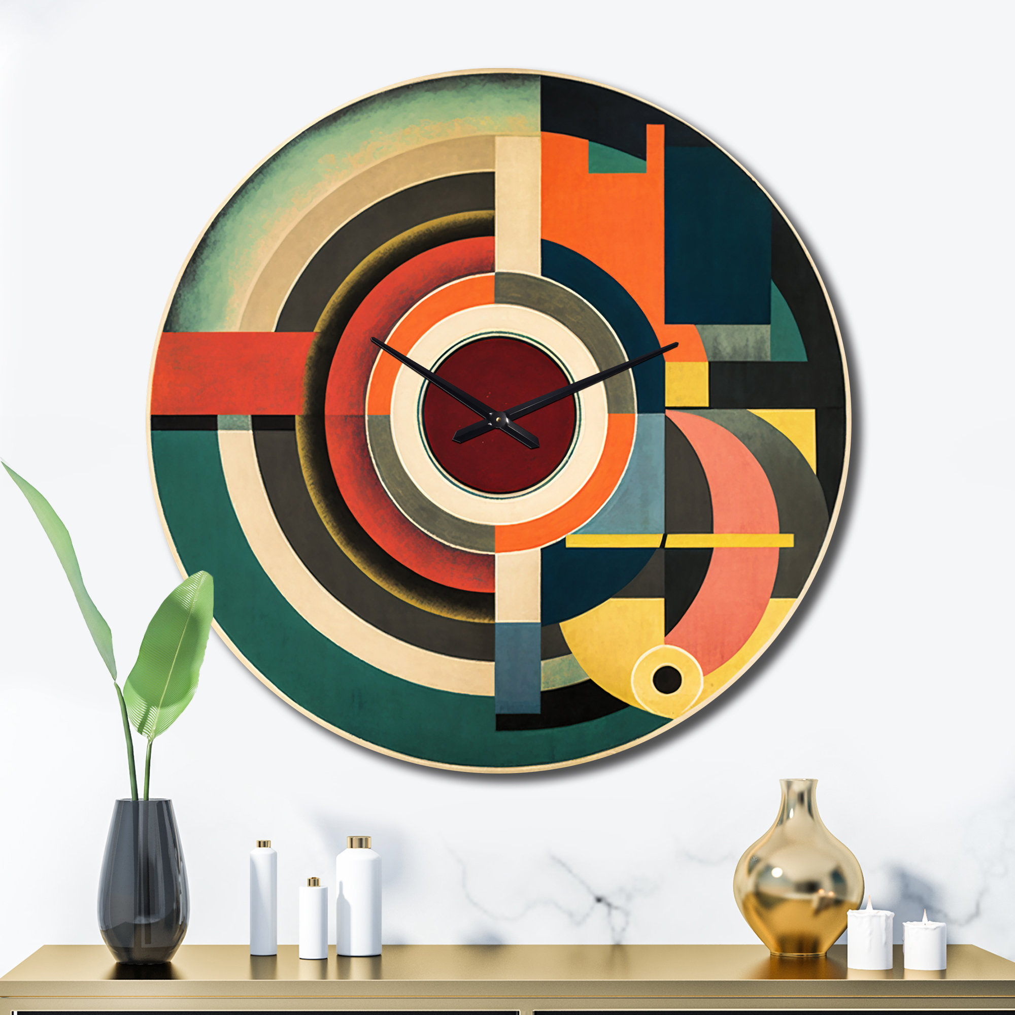 Design Art Midcentury Vintage Circular Visions IV Metal Wall Clock ...