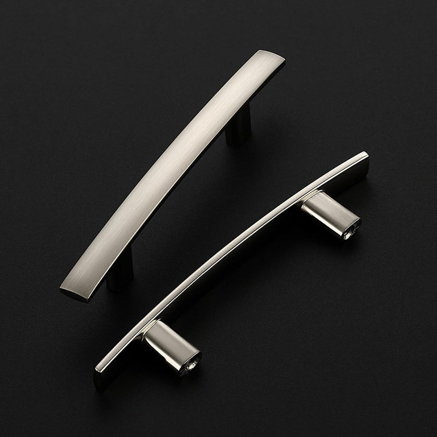 XMVJHOME 30 Pack Brushed Nickel Cabinet Handles - Modern Curved Cabinet ...