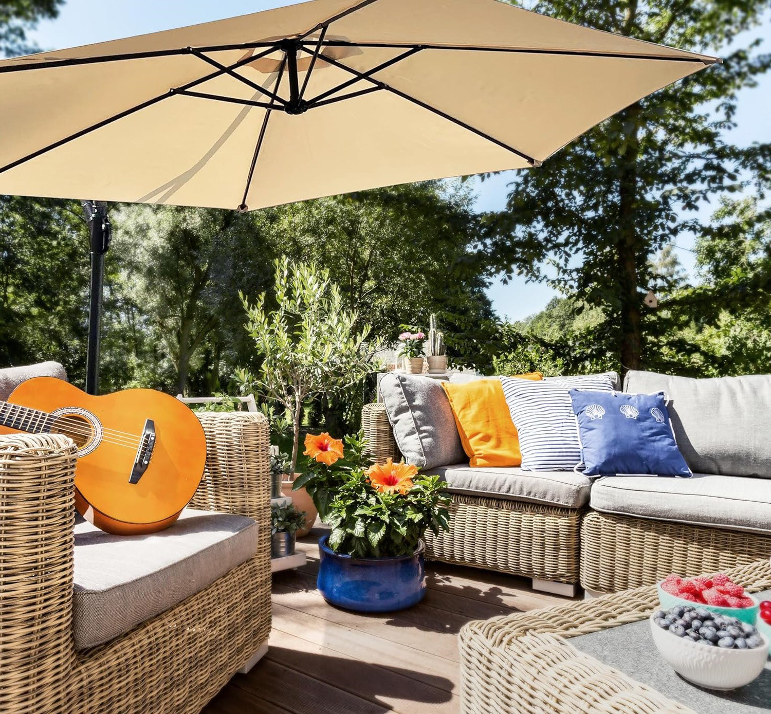 Latitude Run® Andale 120'' Balcony Umbrella | Wayfair