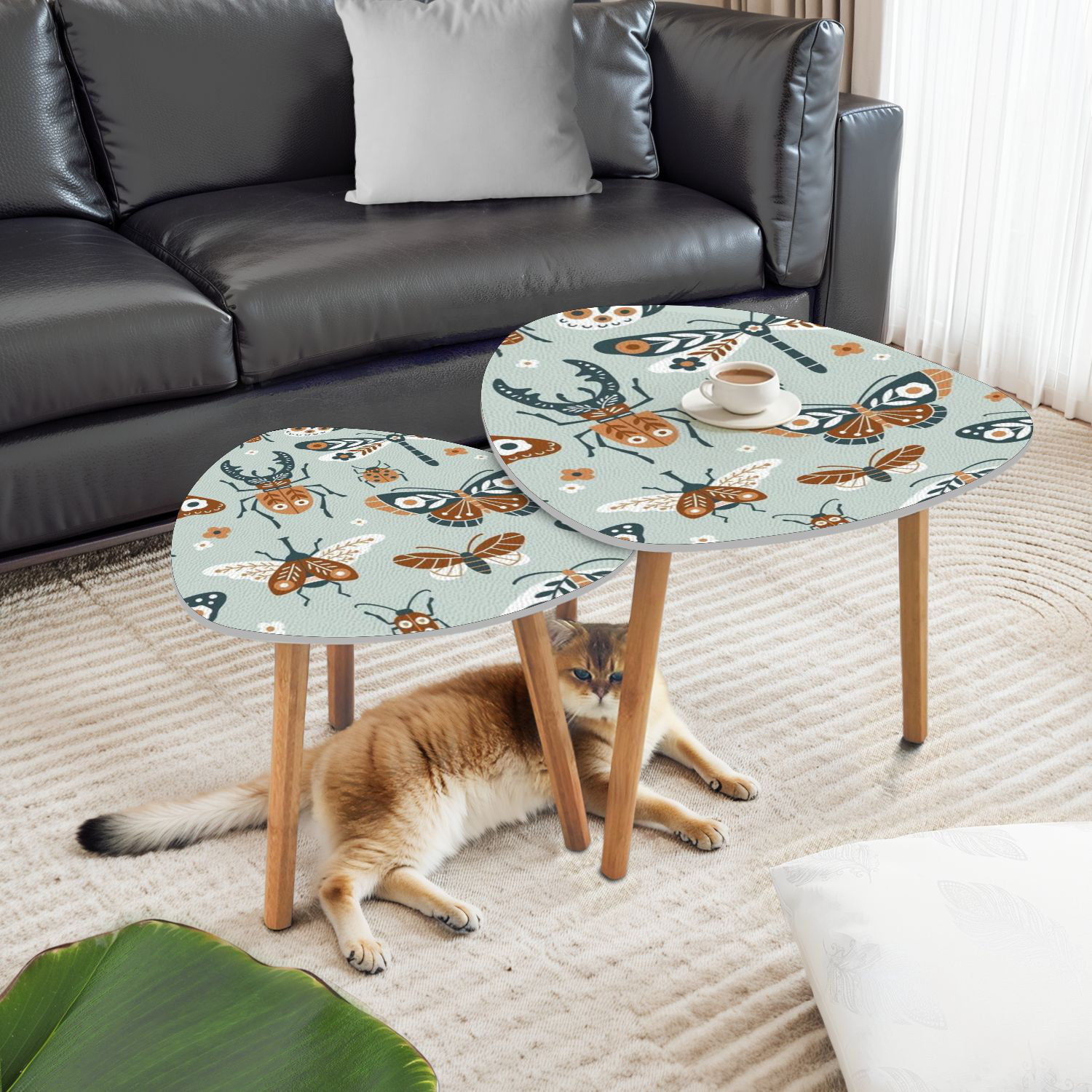 George Oliver Triangle Nesting Coffee Table Set of 2 Seamless hand ...