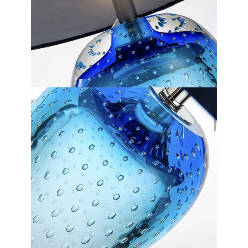 Orren Ellis Kimmesha Glass Table Lamps With Linen Shade | Wayfair