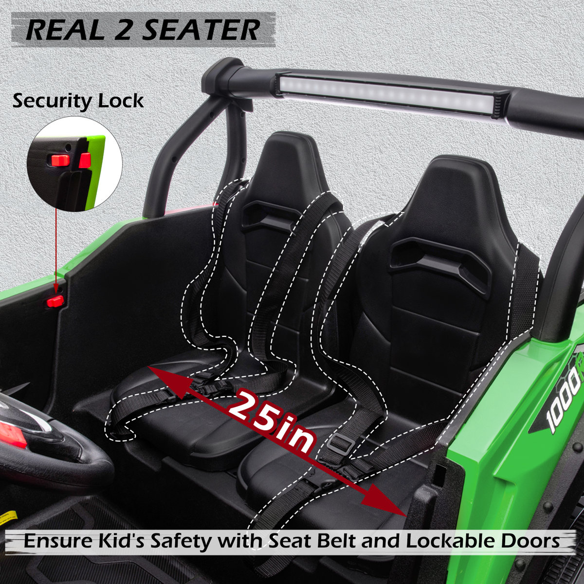 Kulamoon 24V Kids Ride On Toy Car Utv For Kids, 2 Seater & Reviews ...