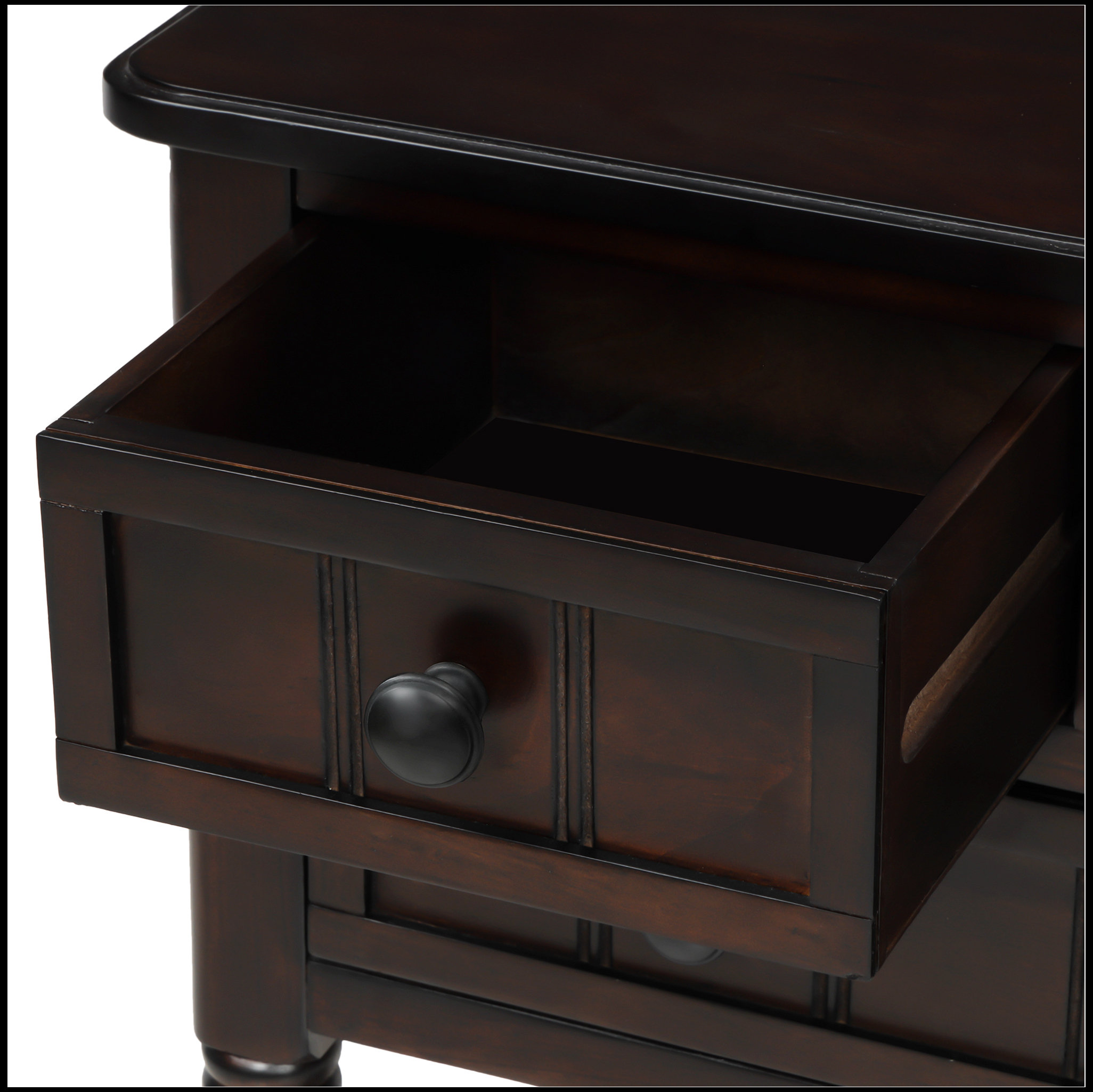 Canora Grey Narrow Console Table, Slim Sofa Table with Three Storage ...