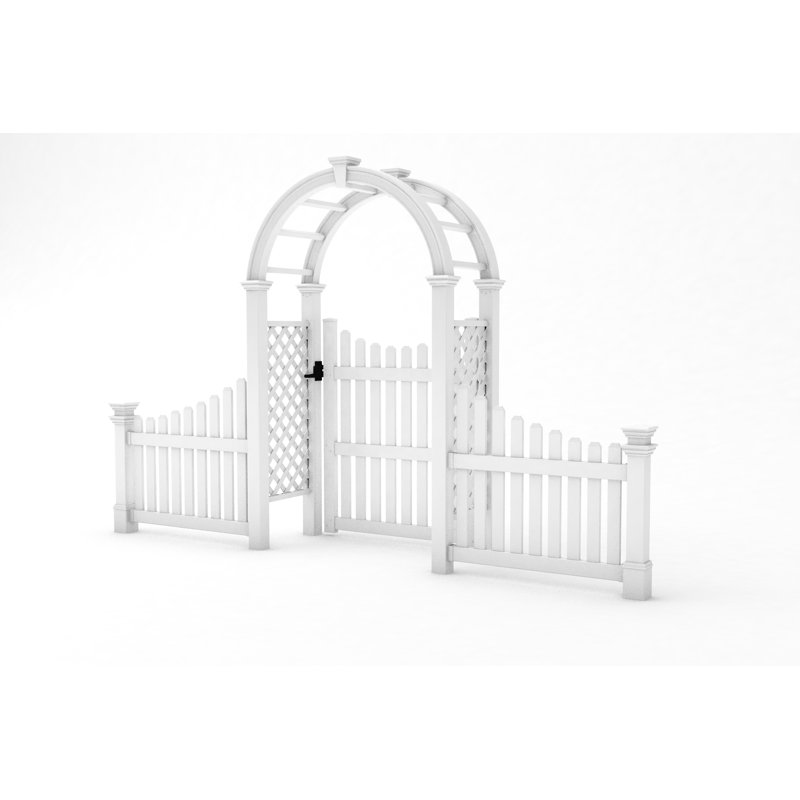 Vita Nantucket Deluxe Arbor With Gate And Wings | Wayfair