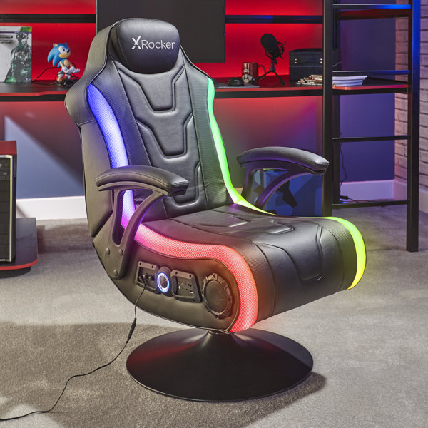 X Rocker Nation X Rocker Faux Leather PC & Racing Game Chair with Built ...