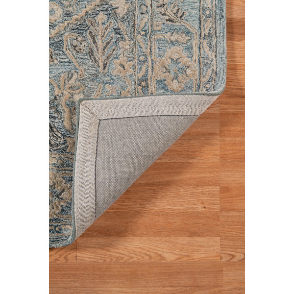 Bungalow Rose Shawsheen Handmade Hand Tufted Gray/Blue Rug | Wayfair