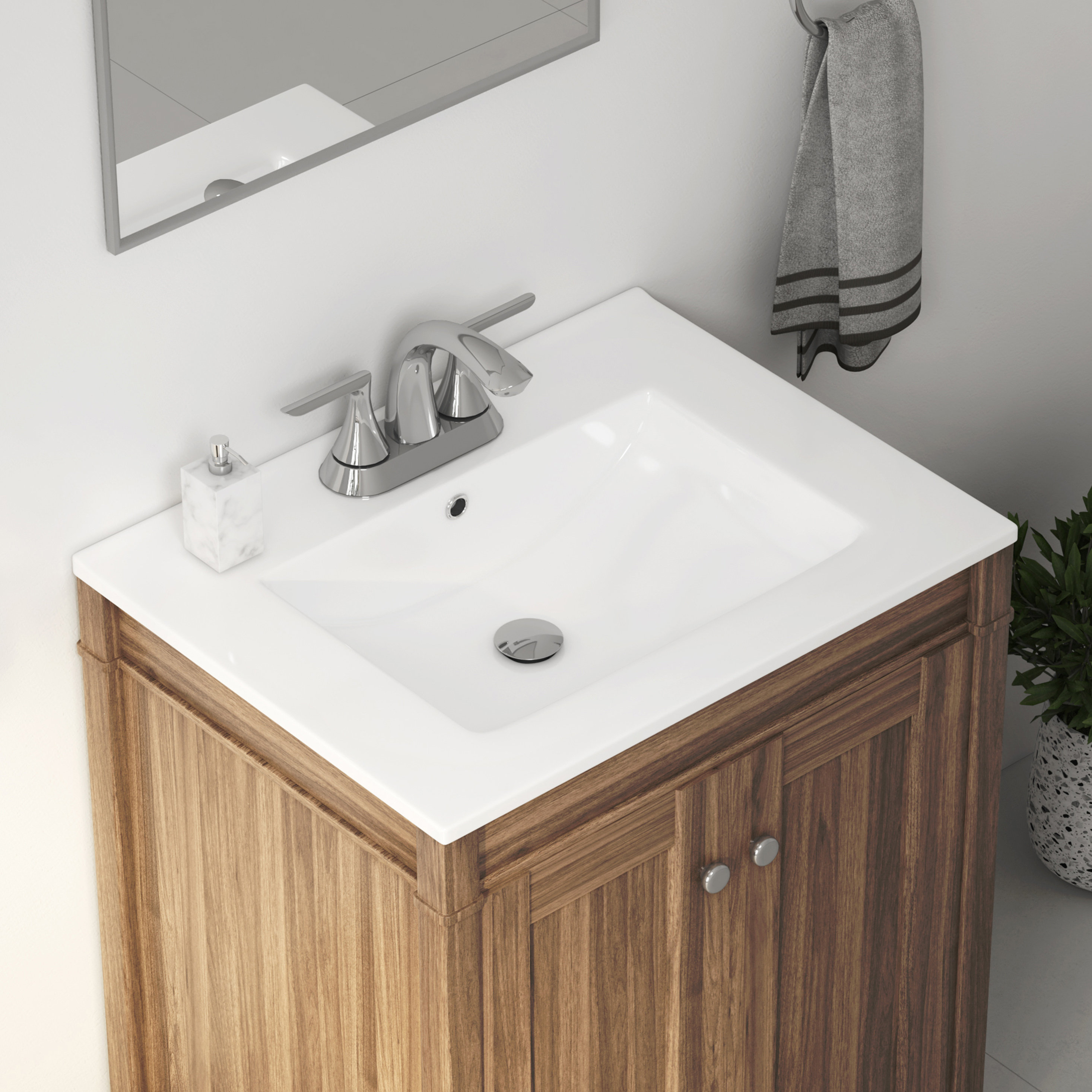 Eridanus Tucson 24" W x 18" D Vitreous China Vanity Top Sink in White ...