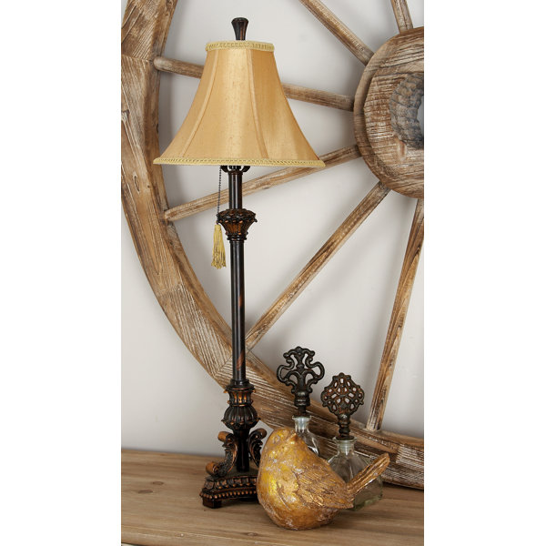 Fleur De Lis Living Adalwen Polystone Antique Style Bronze Buffet Lamp ...