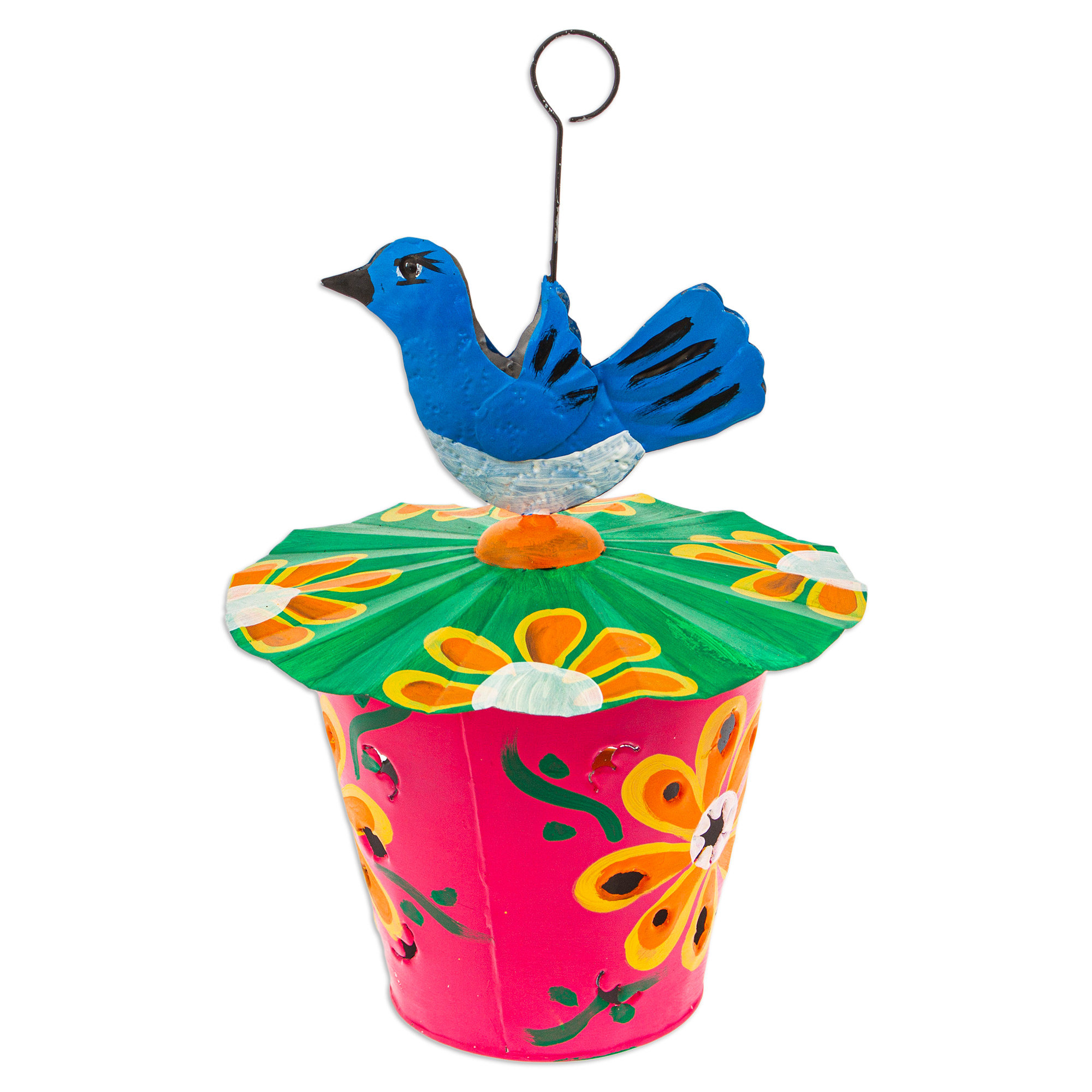 Red Barrel Studio Eivind Merry Chants Tin Birdhouse and Feeder ...