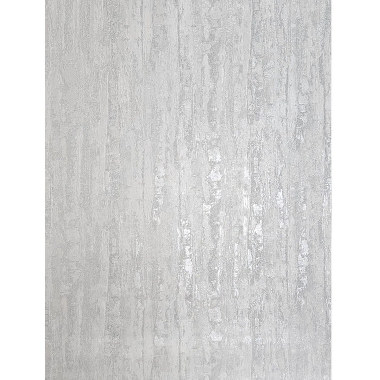 Hokku Designs Kerrah Gray White Silver Metallic Faux Distressed Metal ...