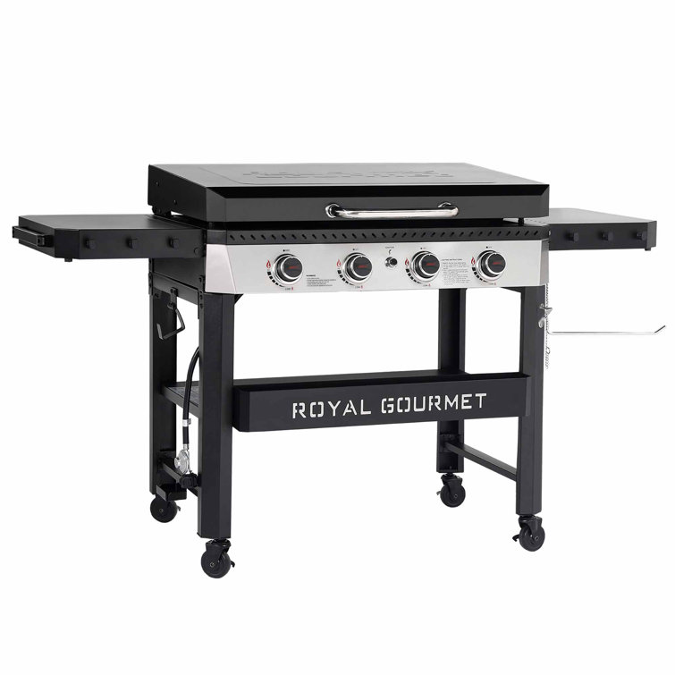 Royal Gourmet 34-inch 4-burner Propane Gas Griddle With Hood, Black ...