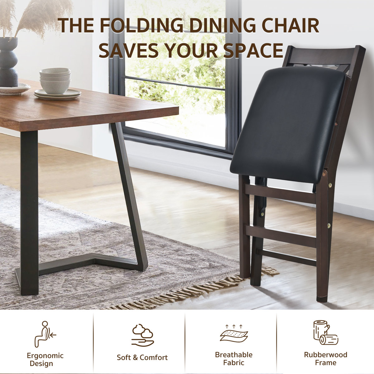 Breakwater Bay Padded Cross Back Folding Dining Chair Side Chairs | Wayfair