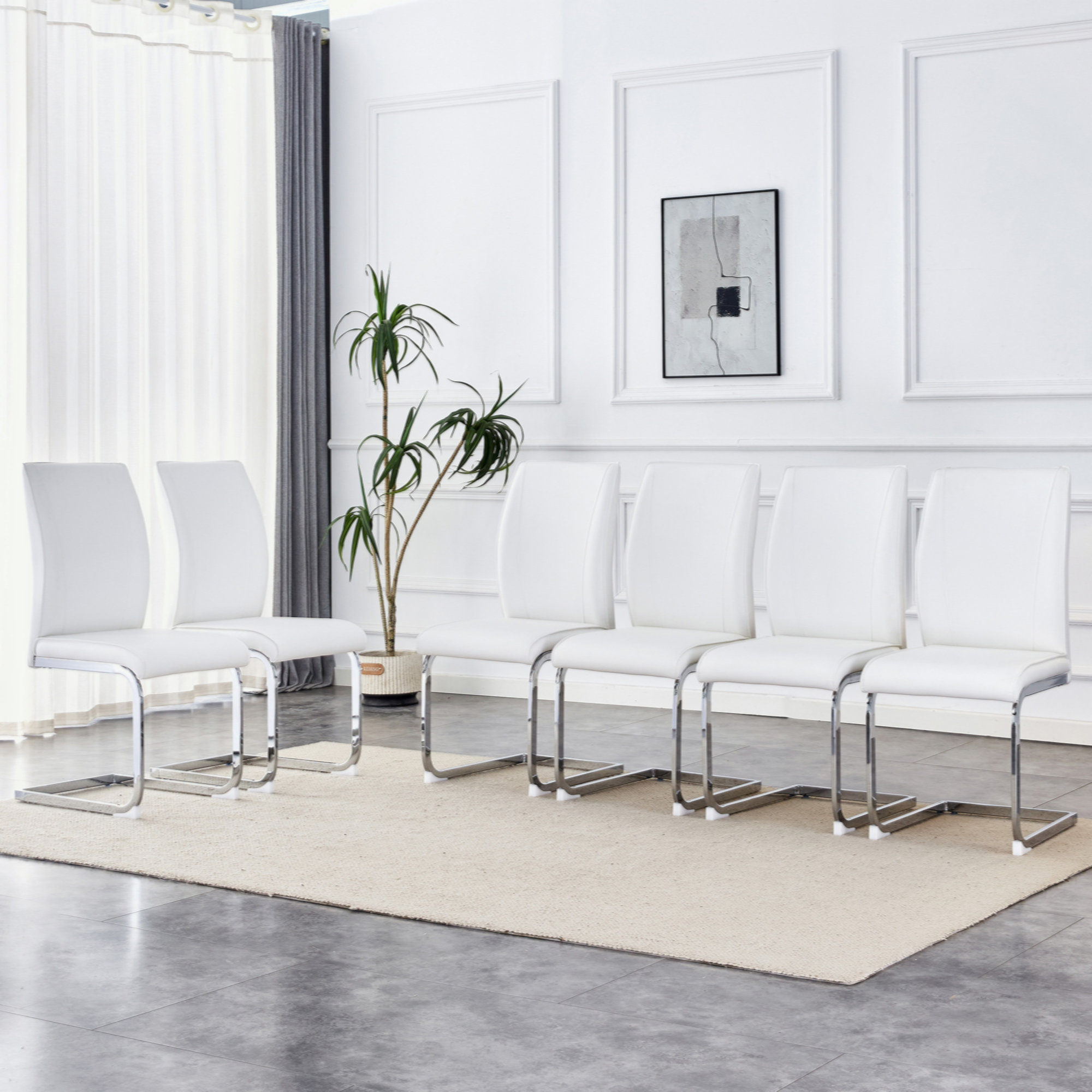 Orren Ellis Luxury Simple Arch Chair - Set Of 6 PU Material High ...