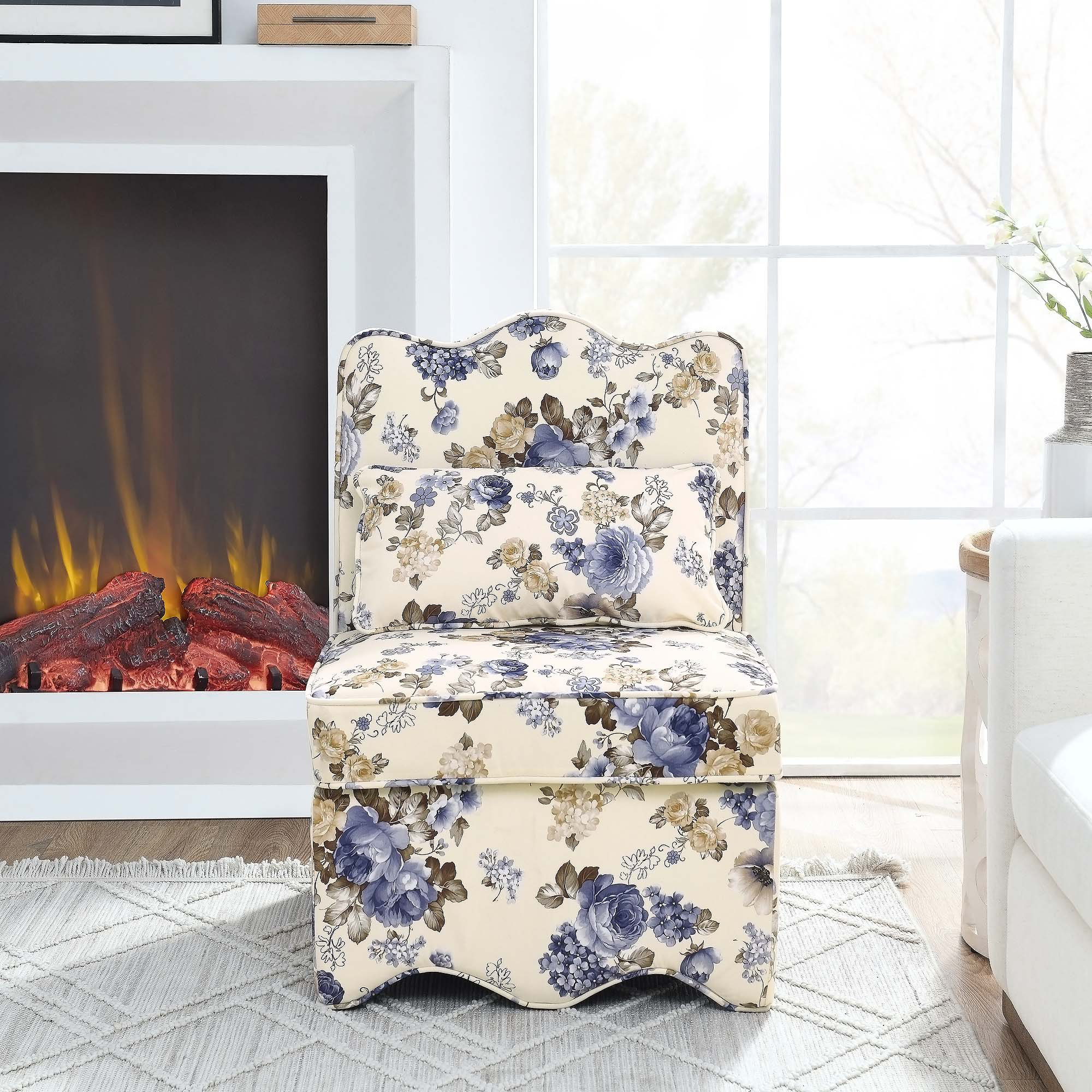 Lark Manor™ Armless Accent Chair With Floral Pattern Slipper Side Chair ...