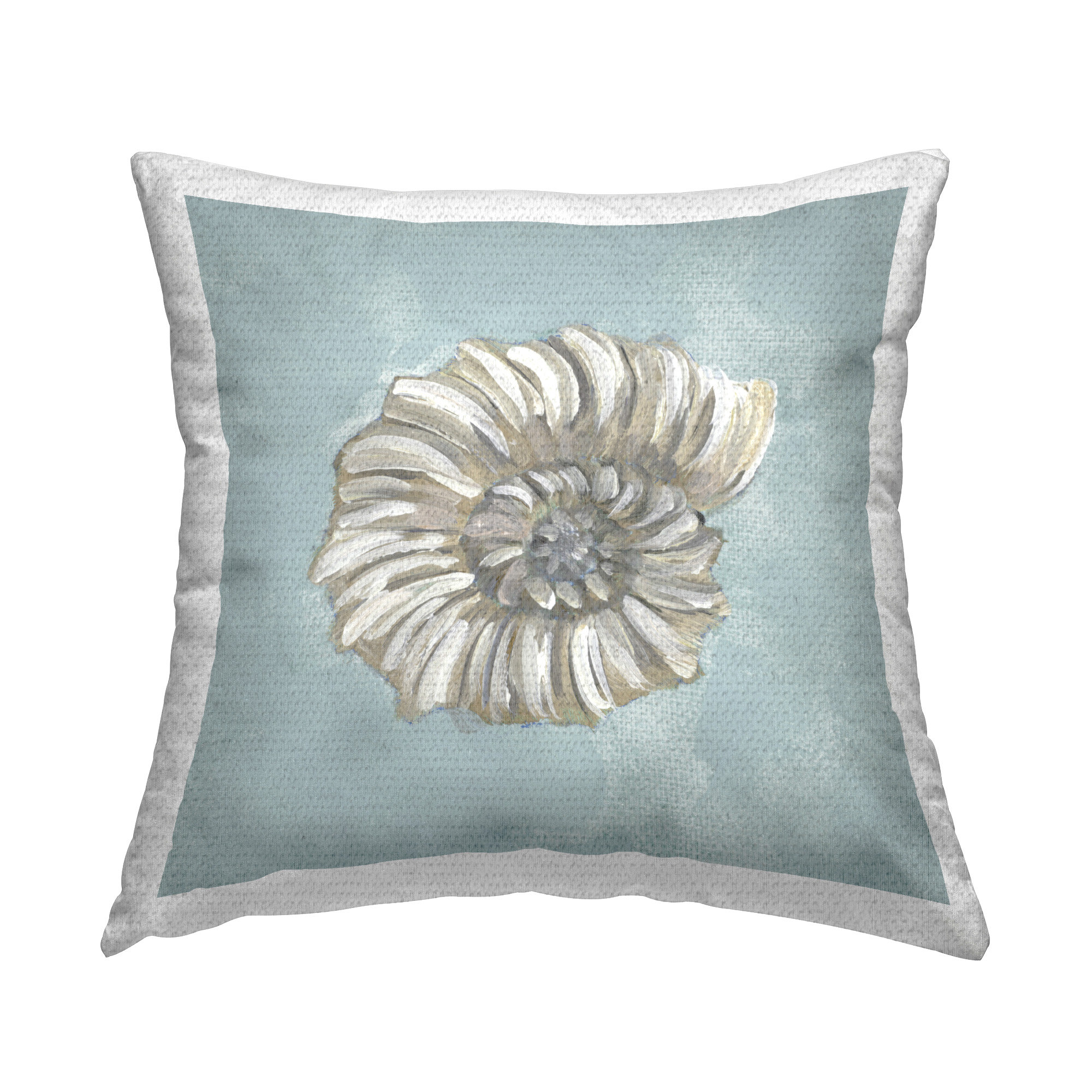 Stupell Industries Neutral Nautilus Shell Printed Outdoor Throw Pillow ...