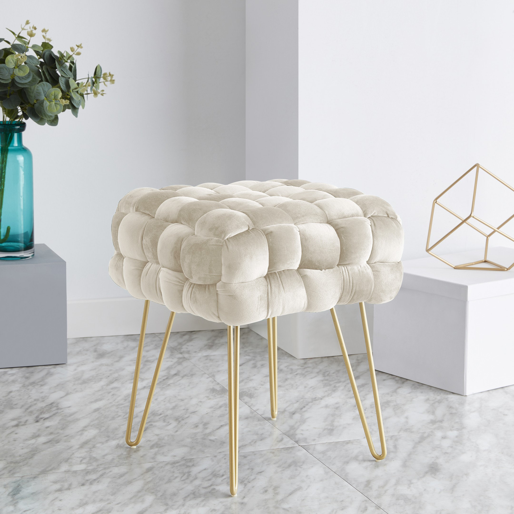 Everly Quinn Fleming Upholstered Ottoman & Reviews | Wayfair
