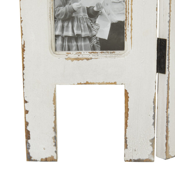 Ophelia & Co. Ervin White Wood Hinged Foldable Partition 3 Panel Room ...