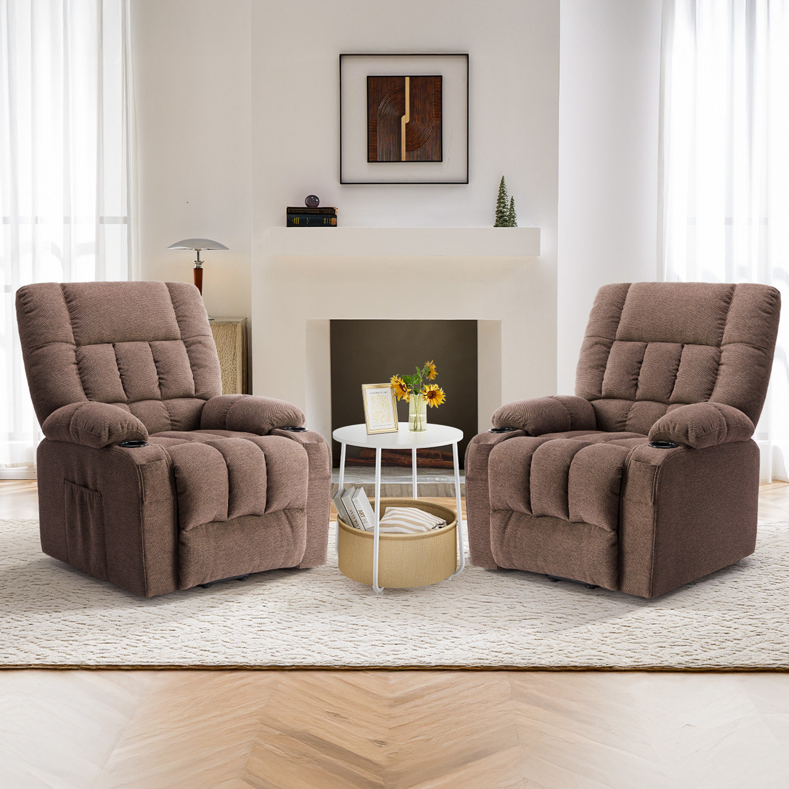 Ebern Designs Cohle 41" Oversized Power Lift Assist Recliner Chair Set ...