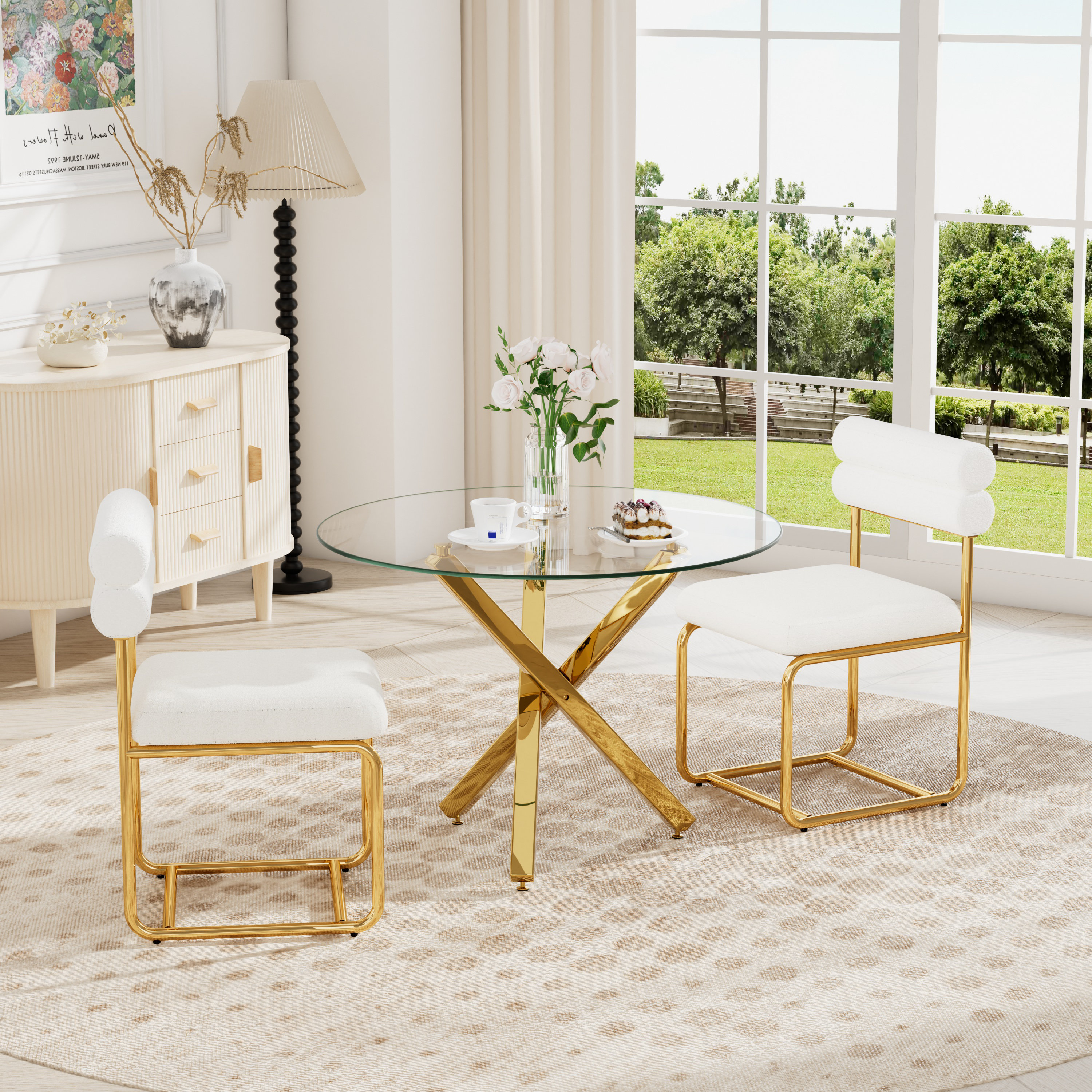 Mercer41 Round Glass Dining Set - Wayfair Canada
