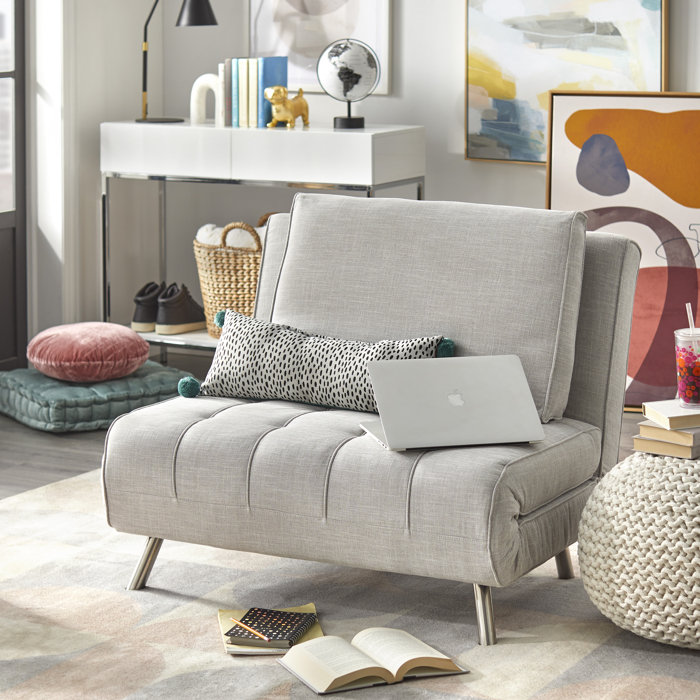 Brayden Studio® Twin Upholstered Pillow Back Futon Chair & Reviews ...