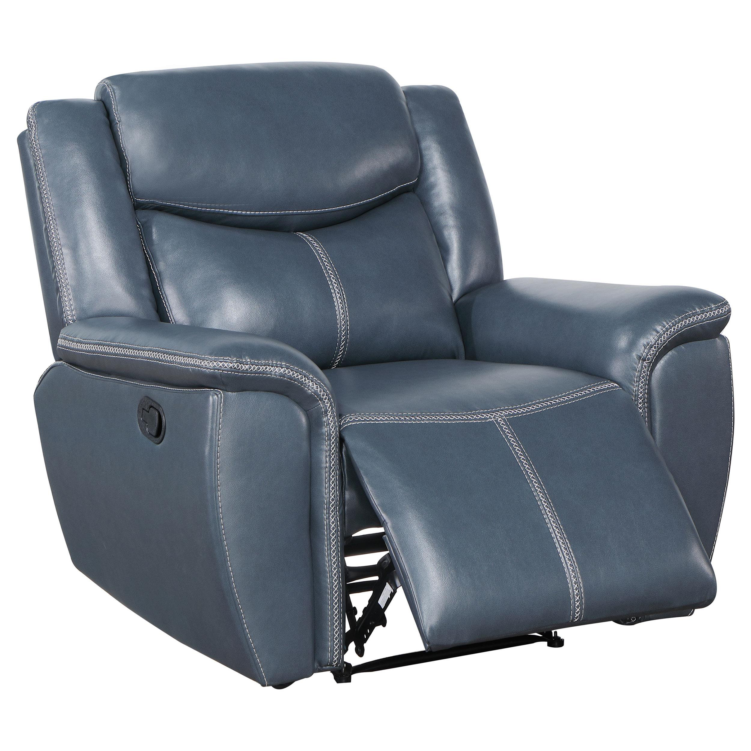 Latitude Run® Trevino Upholstered Padded Arm Recliner Chair Blue | Wayfair