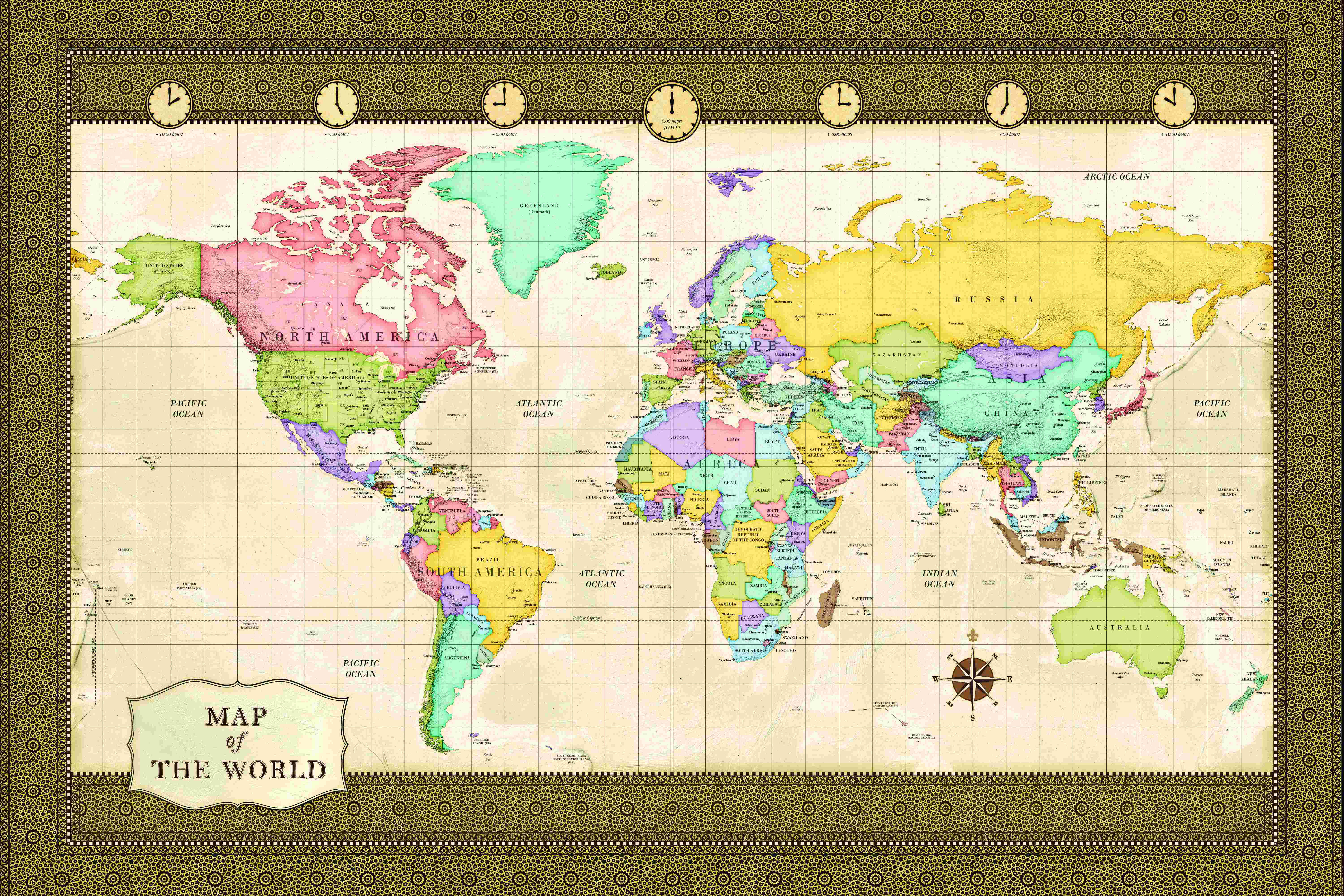 Breakwater Bay World Map 2 - Wrapped Canvas Graphic Art | Wayfair