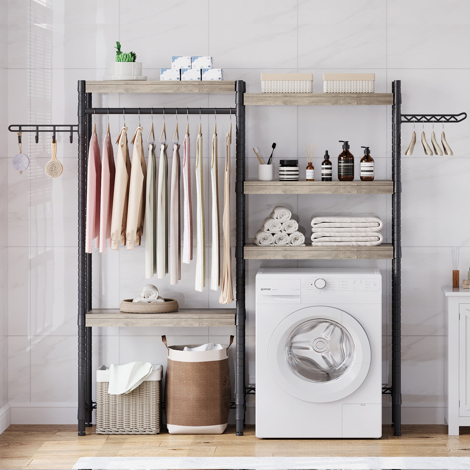 gaomon Laundry Room Organization And Storage,5 Tier Wood Over The ...